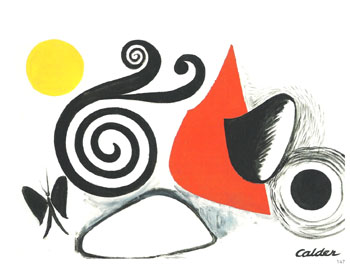 Reproduction art: Alexander Calder Oil Painting - Shapes with Butterfly ...